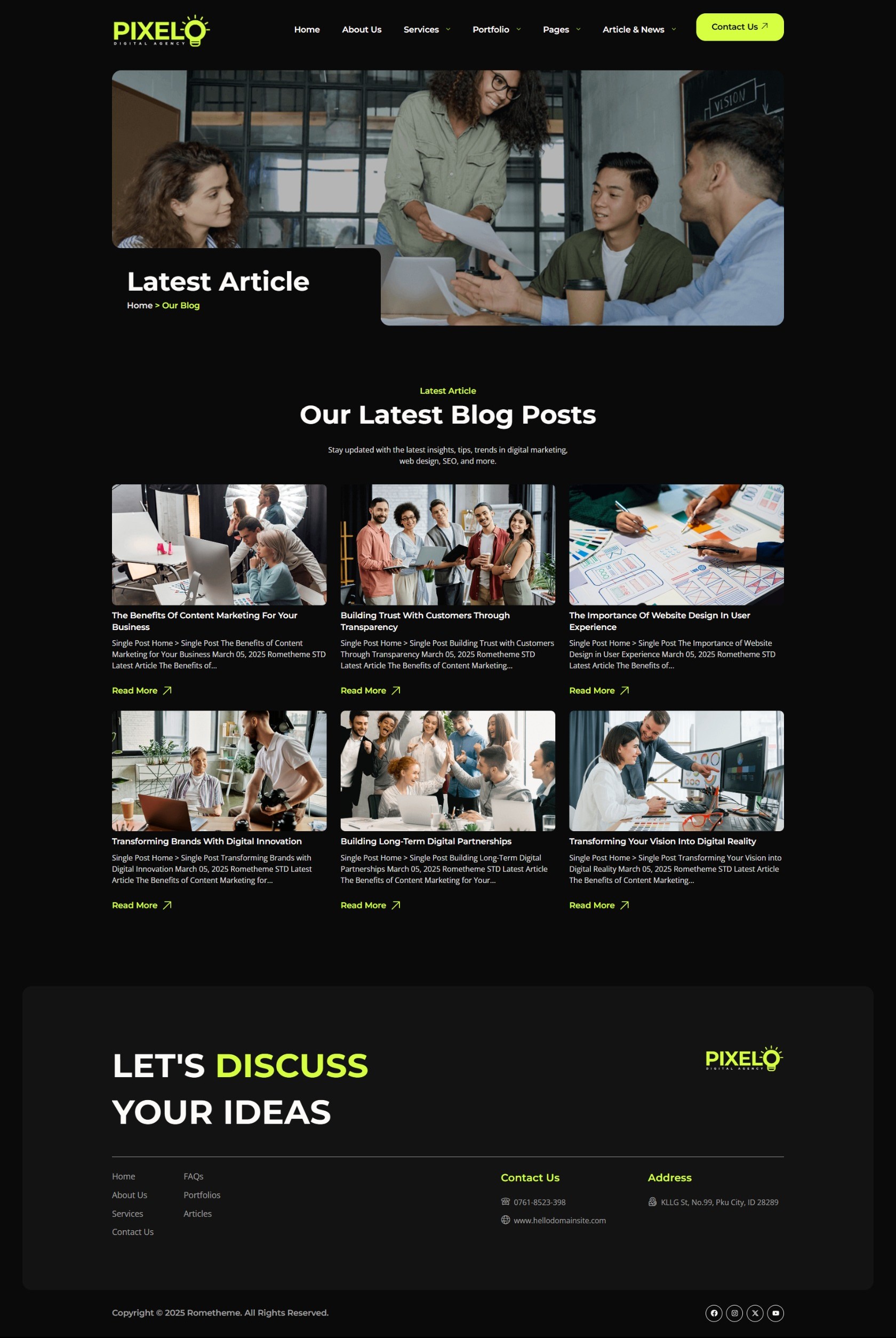 Pixelo - Digital Agency Elementor Template Kit by Rometheme | ThemeForest